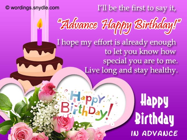 Advance Birthday Wishes Messages And Advance Birthday Card Wordings 