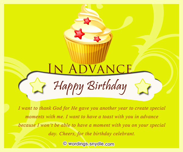 Advance Birthday Wishes For Friends