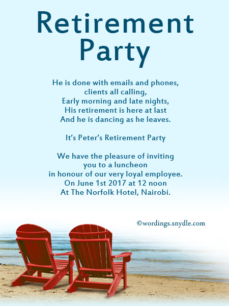 Retirement Party Invitation Wording Ideas And Samples Wordings And 