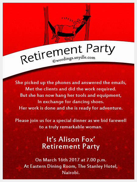 Retirement Party Invitation Wording Ideas And Samples Wordings And 