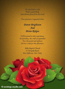 Christian Wedding Invitation Wording Samples – Wordings and Messages