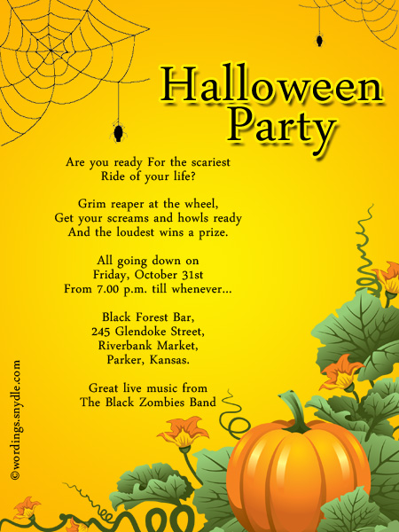 23 Halloween Party Invitation Text Pics US Invitation Template