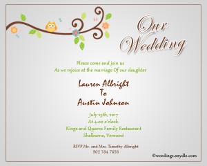 Informal Wedding Invitation Wording Samples – Wordings and Messages