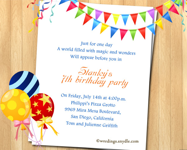 1st Birthday Party Invitation Wording Wordings And Messages