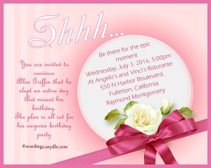 Surprise Birthday Party Invitation Wording – Wordings and Messages
