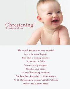 Christening Invitation Wording – Wordings and Messages