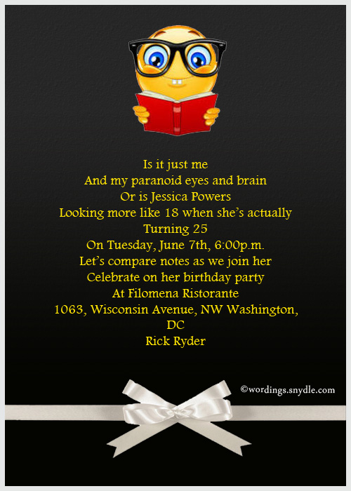 Funny Birthday Party Invitation Wording Wordings And Messages