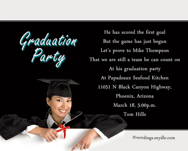 Graduation Party Invitation Wording Wordings And Messages